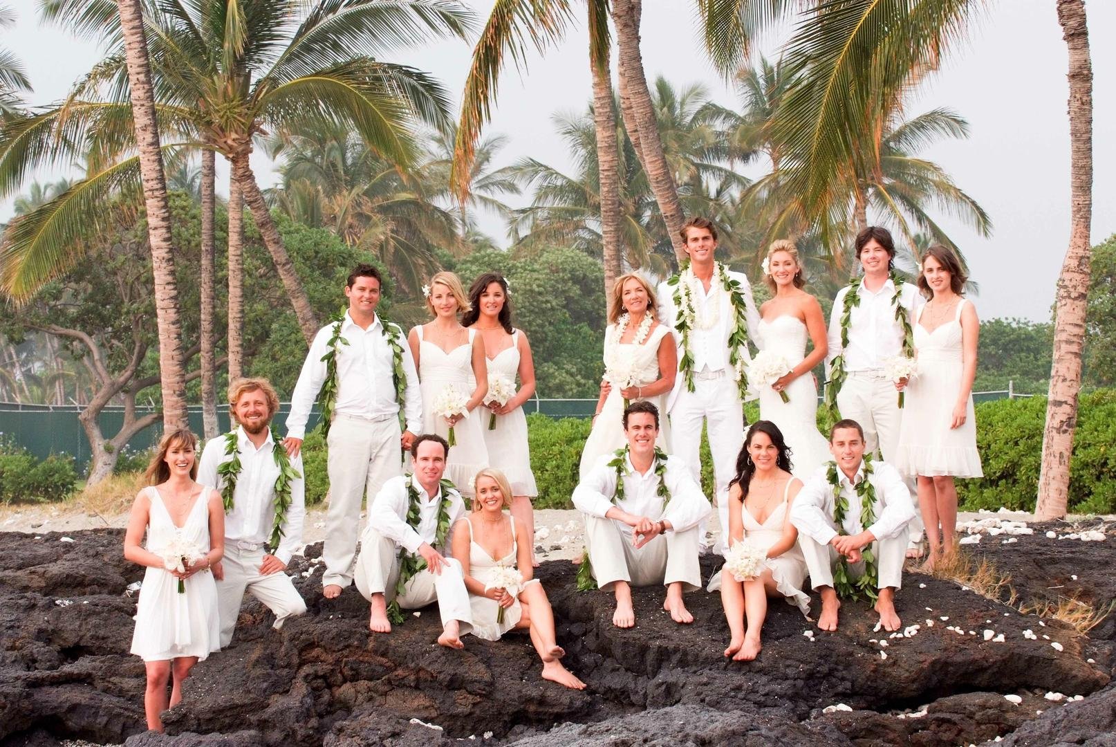 All-White Wedding Party Attire
