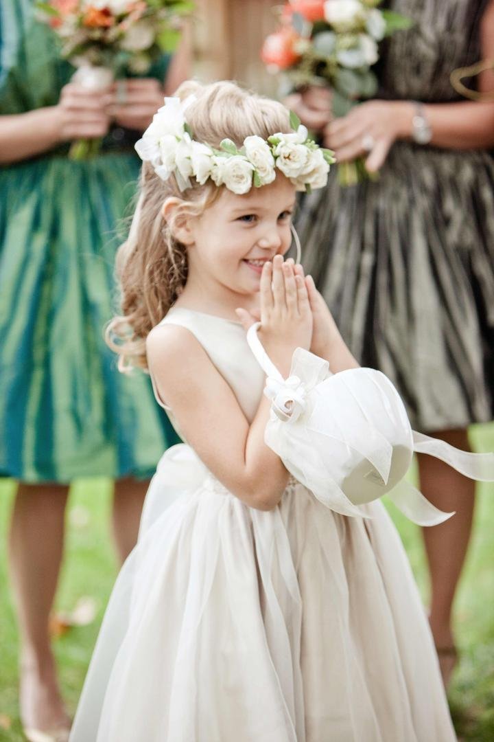 Flower Girls + Ring Bearers Photos - Flower Girl Crown + Half Up Half ...