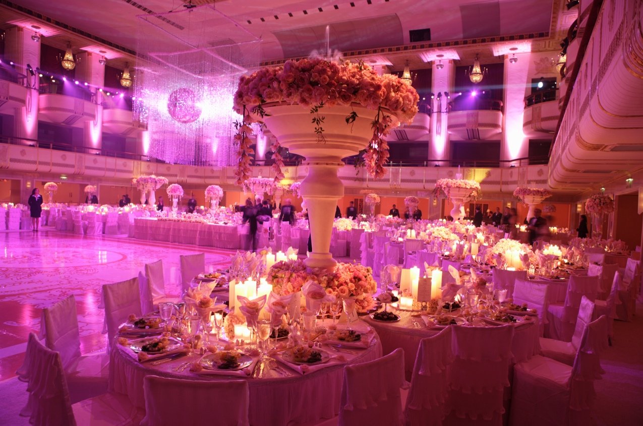 Opulent Pink Ballroom Reception