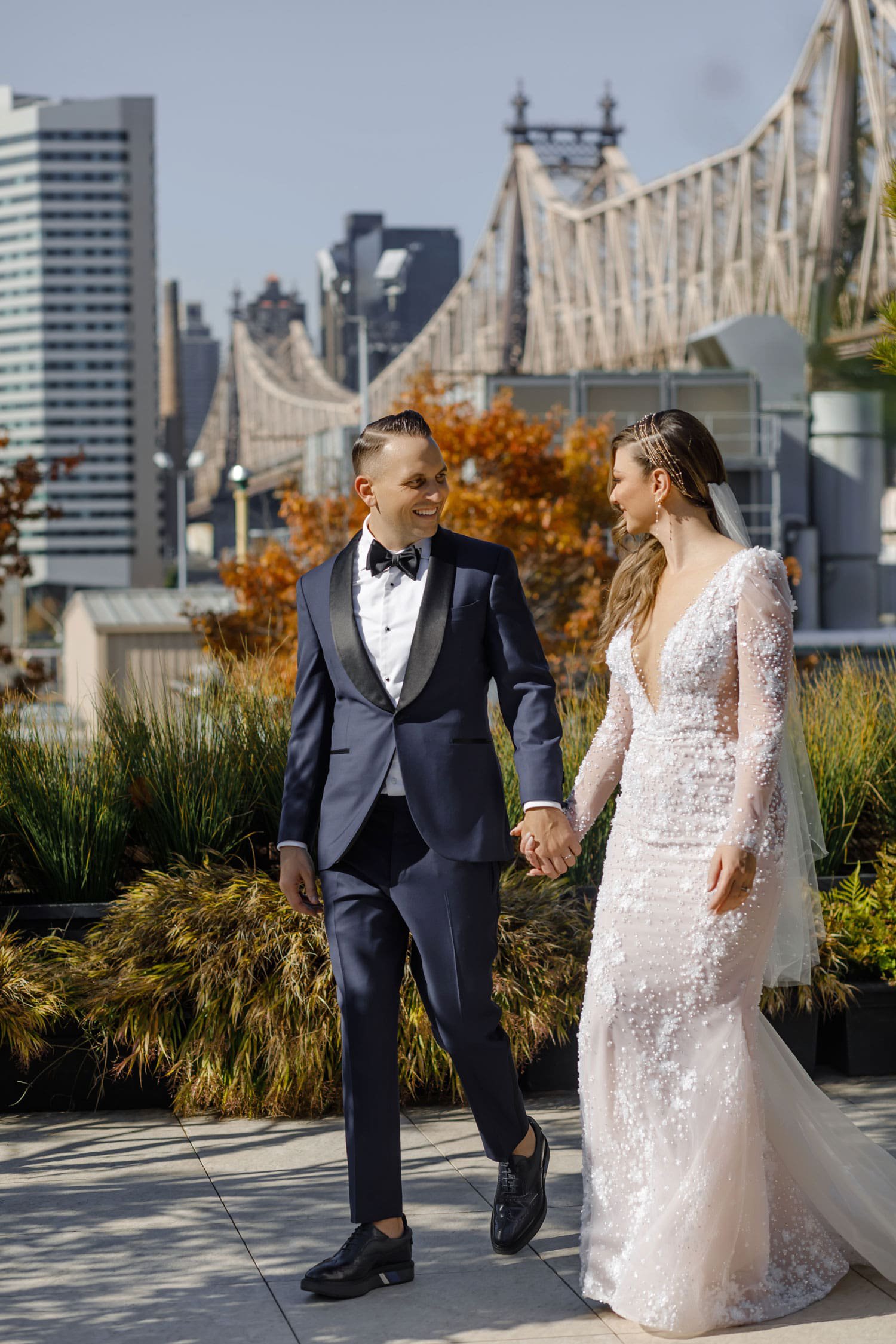 Modern Baby's Breath + Disco Ball Wedding in New York City