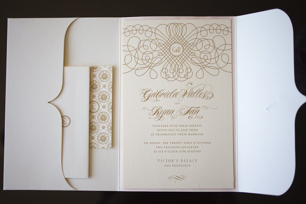 Invitations + More Photos - Elegant Gold Wedding Invitation - Inside ...
