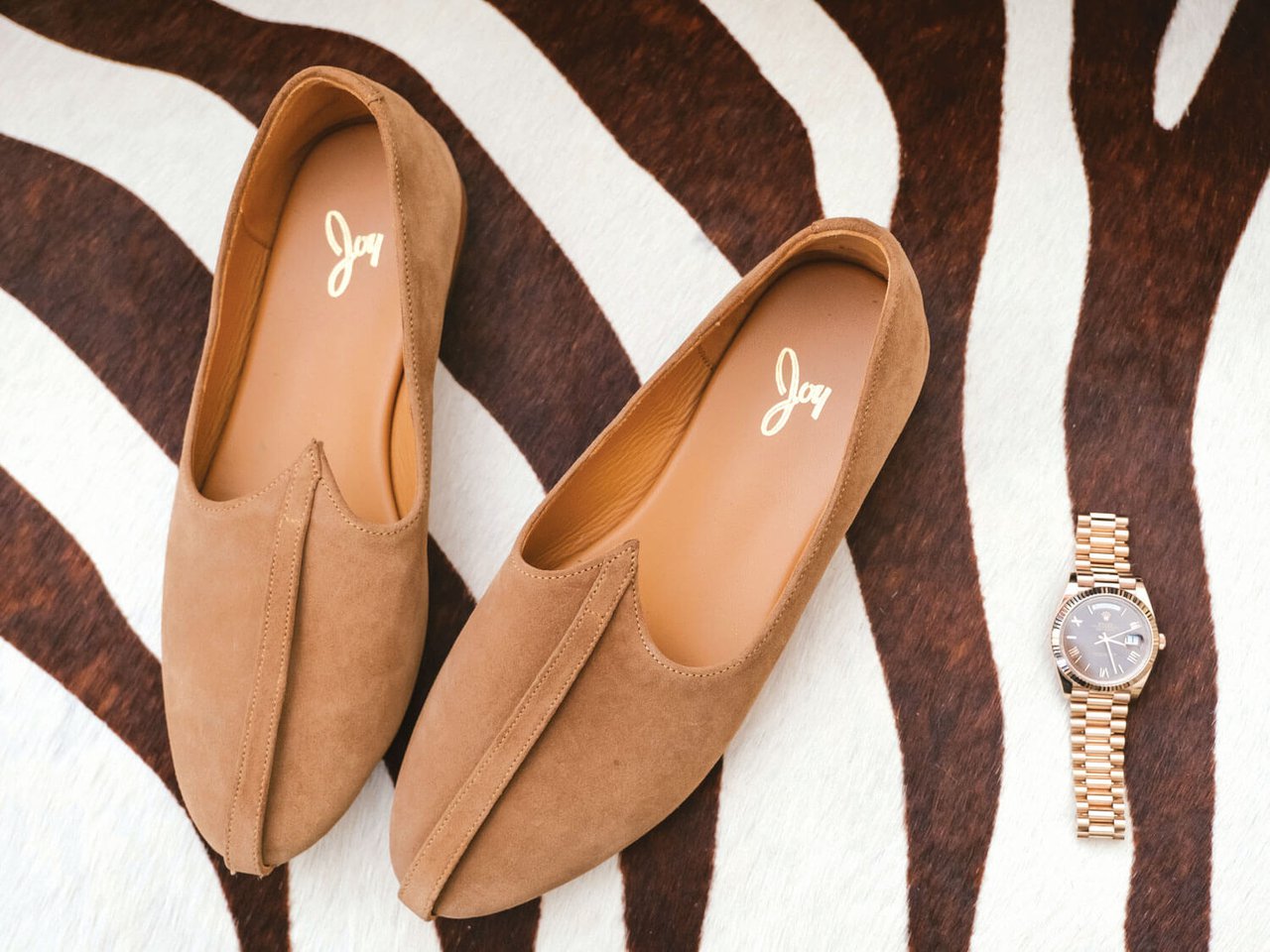 Groom's Camel-Colored Shoes
