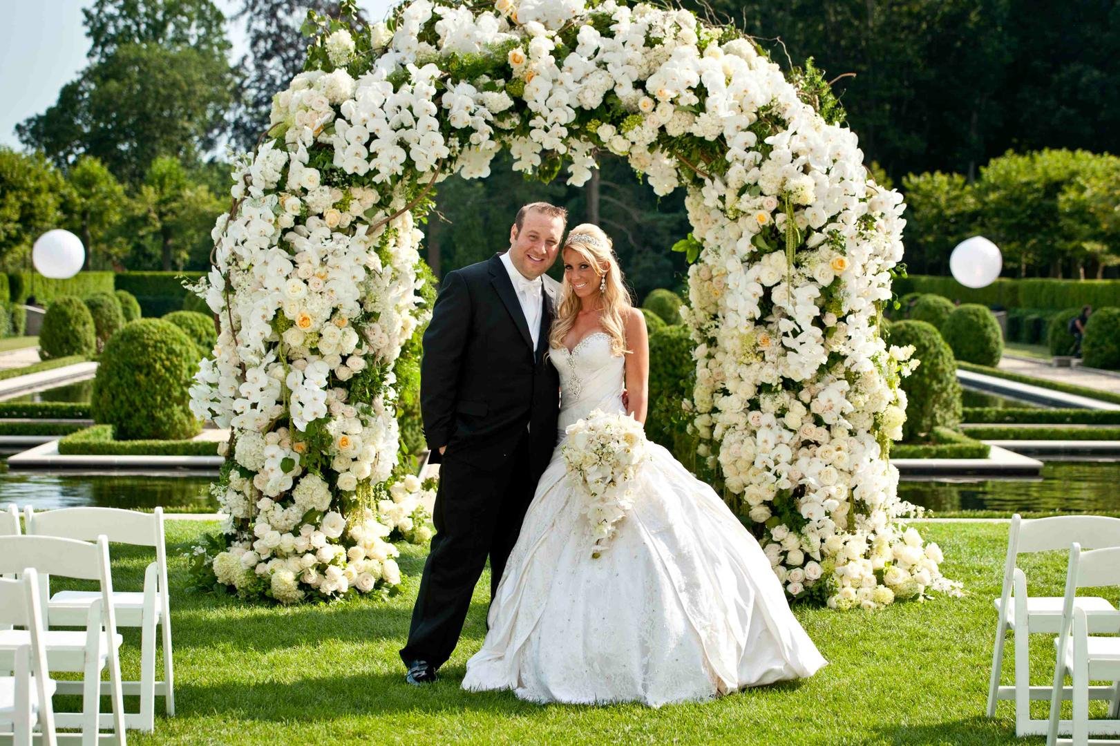 Bride and Groom at Garden Ceremony