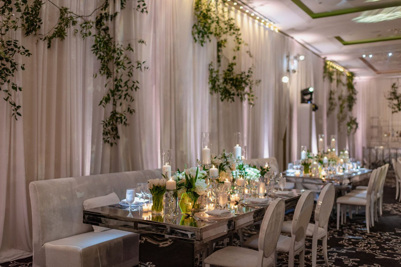 Banquette Seating Around Wedding Ballroom Perimeter