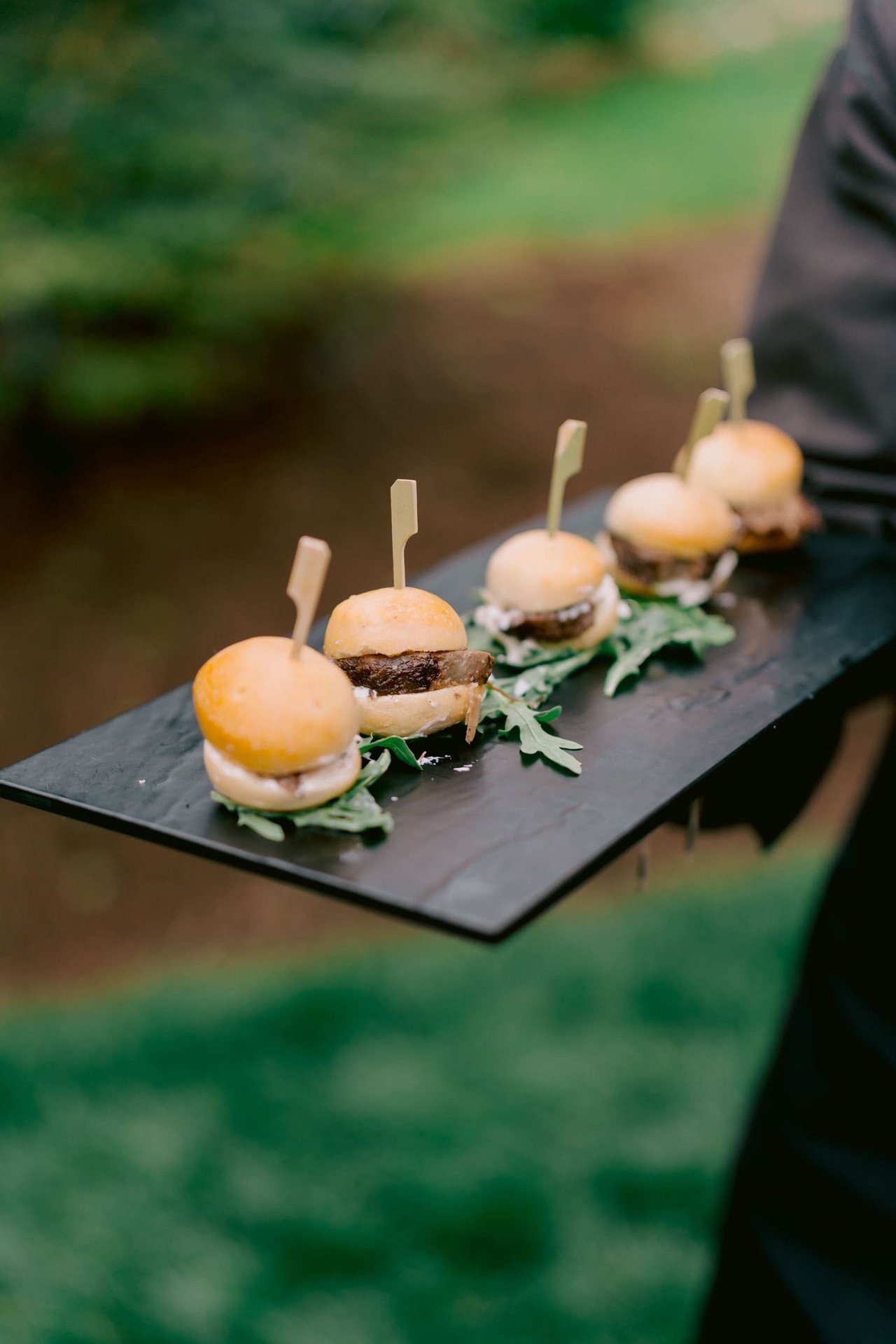 Passed Sliders at Outdoor Cocktail Hour