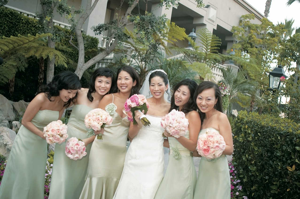Ellen With Her Maid of Honor, designer Jenny Yoo, and Bridal Party
