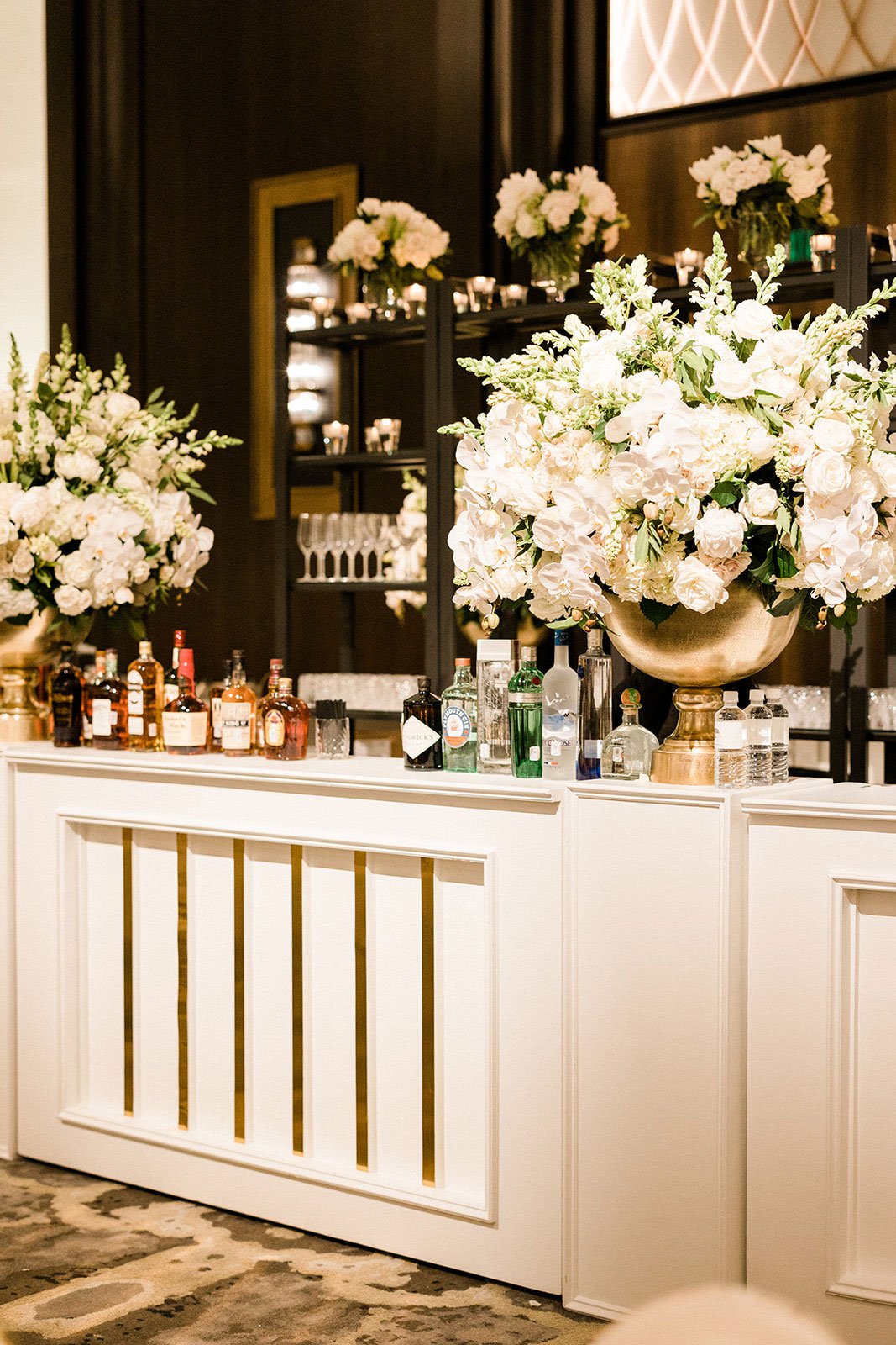 White-and-Gold Wedding Bar
