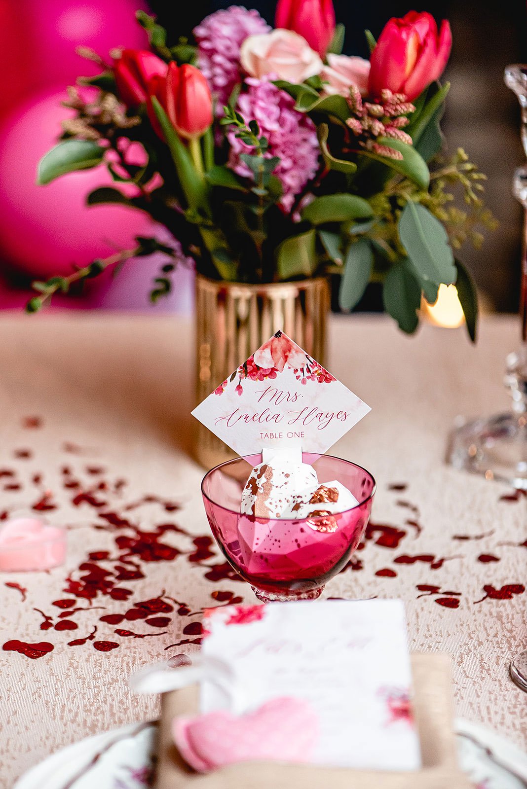 Flower Print Place Card