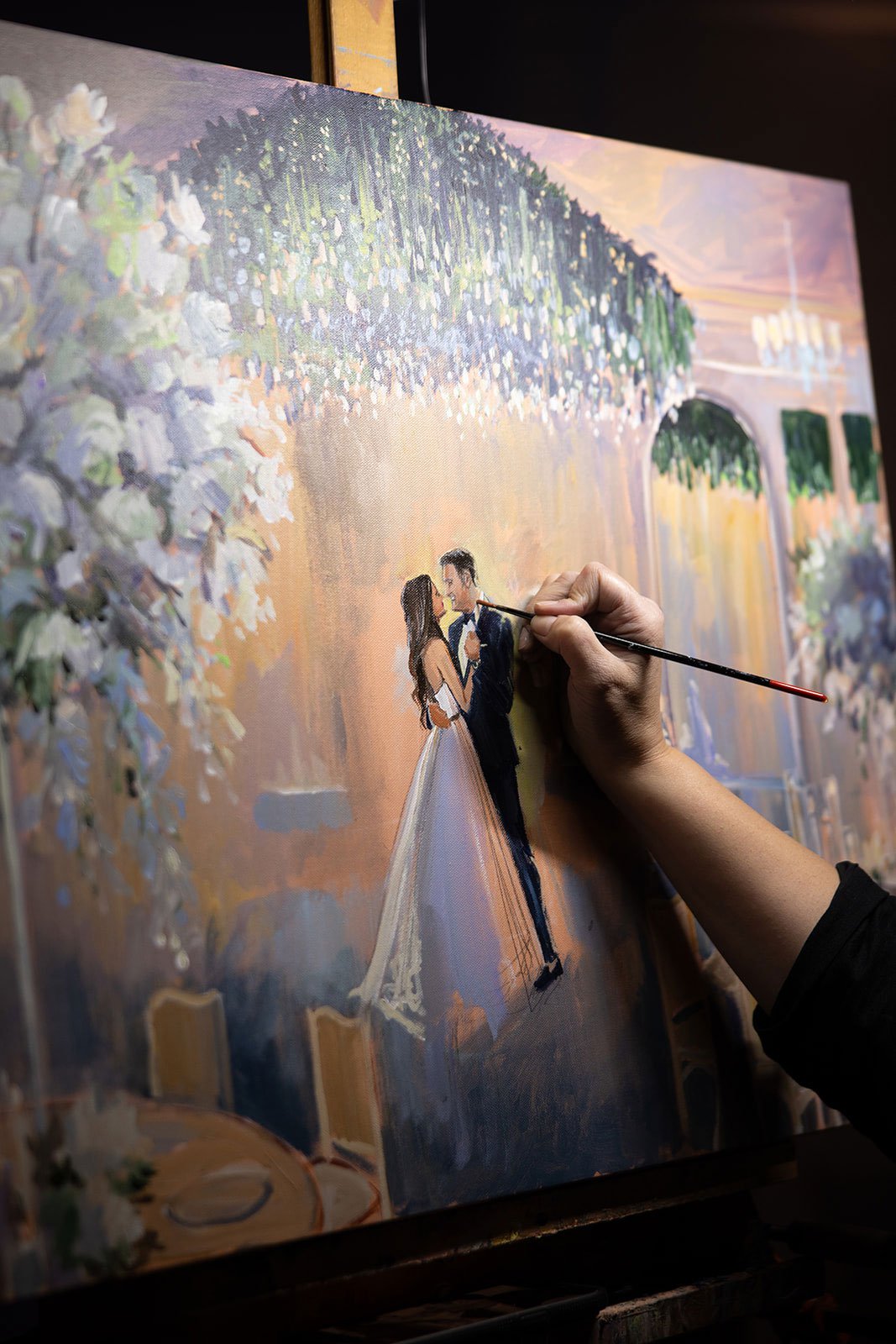 Live Artist Painting of First Dance