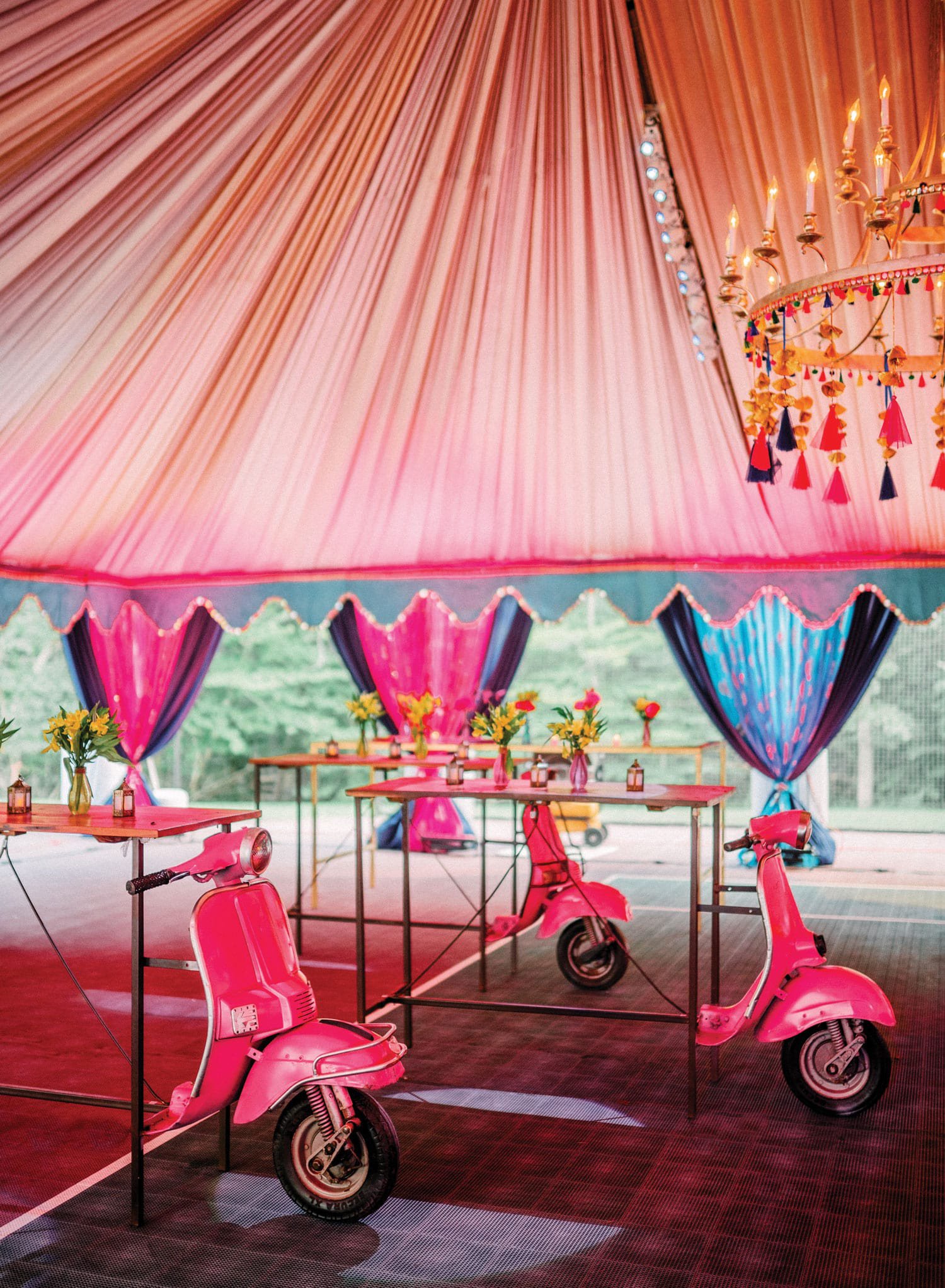 Hot Pink Scooter Bar Tables