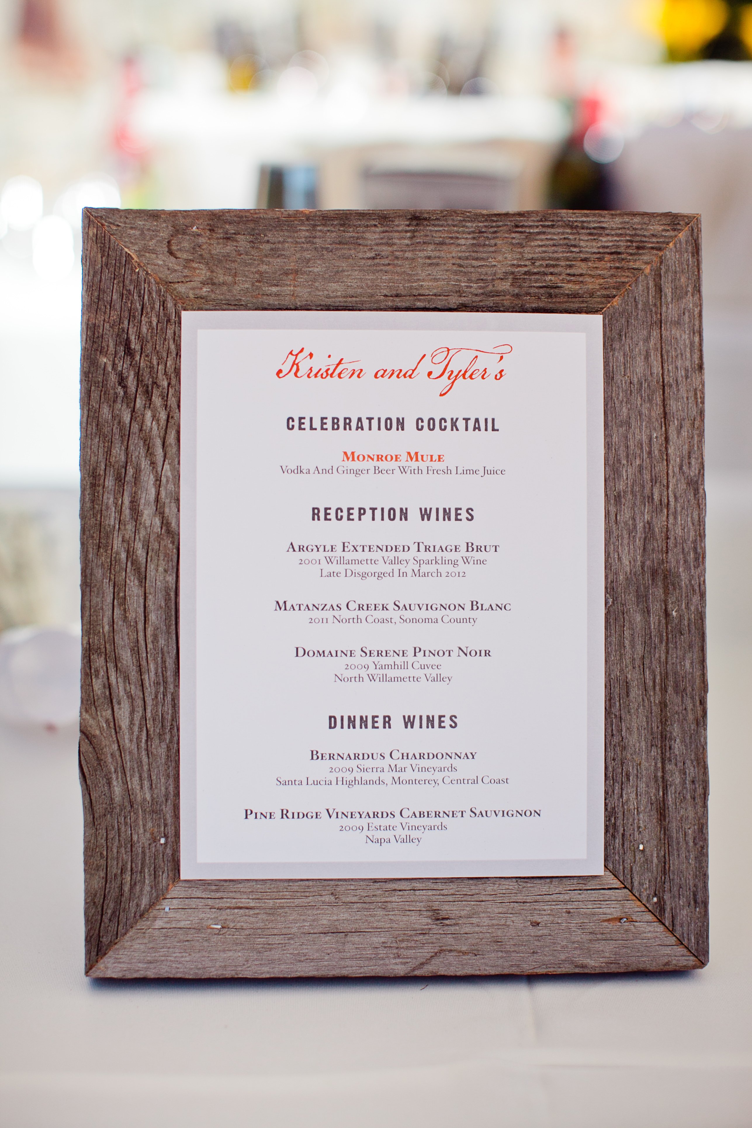Signature Cocktail Menu