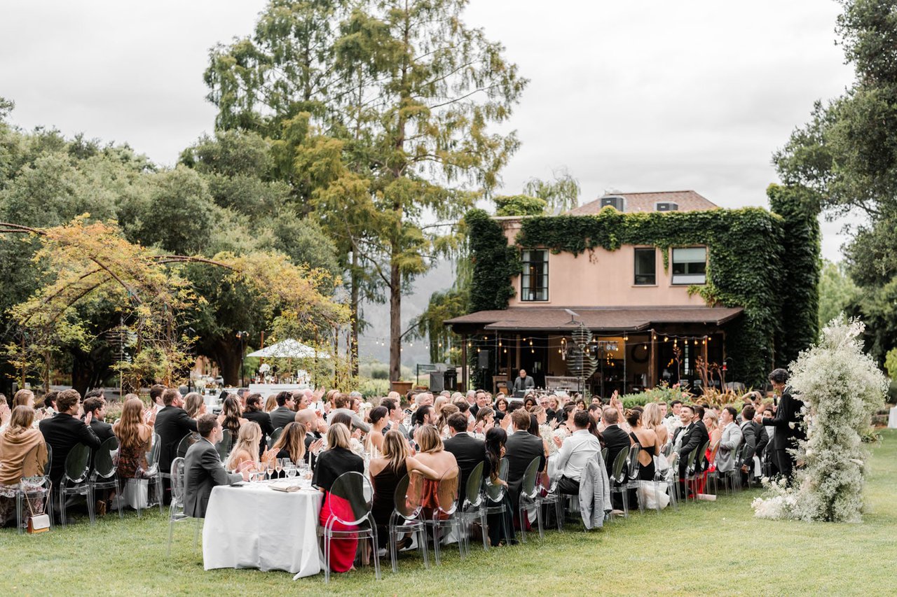 Wedding Guests at Outdoor Family-Style Reception