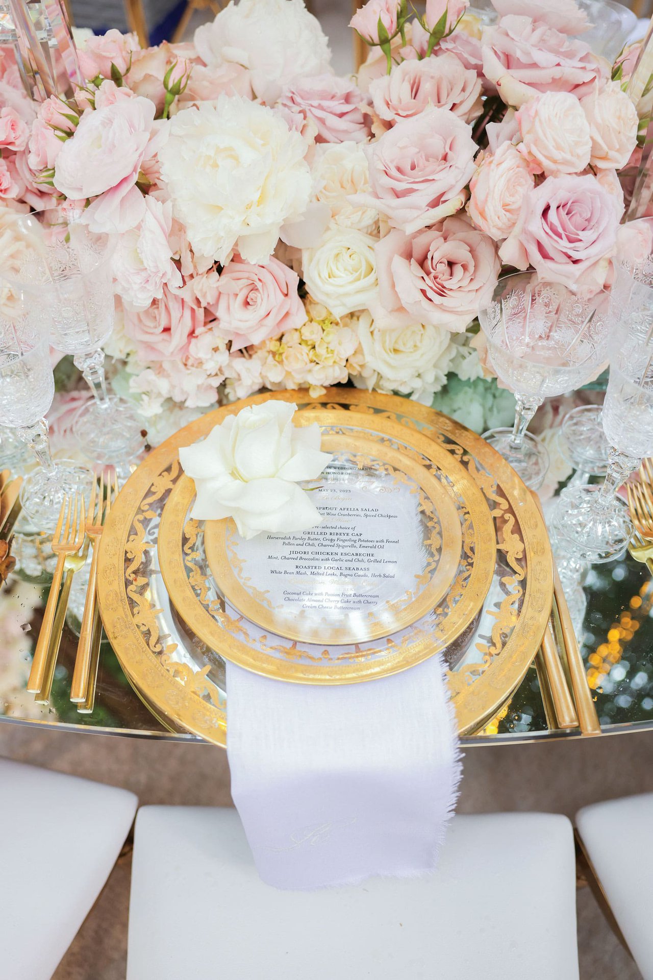 Ornate Gold Place Setting at Wedding