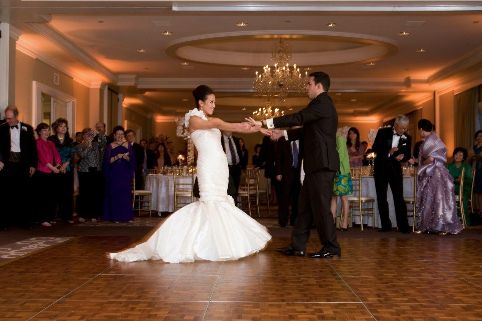 Couples Photos - First Dance with Bride in Mermaid Dress - Inside Weddings
