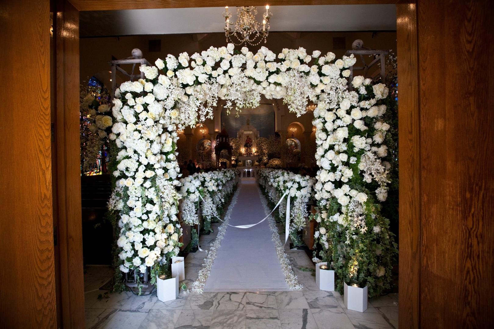 All-White Ceremony Entrance