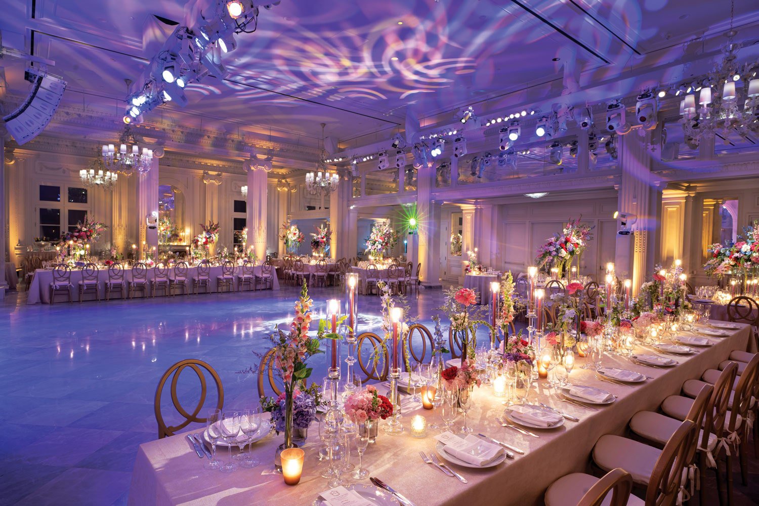 Colorful, Formal Wedding Reception in New York City