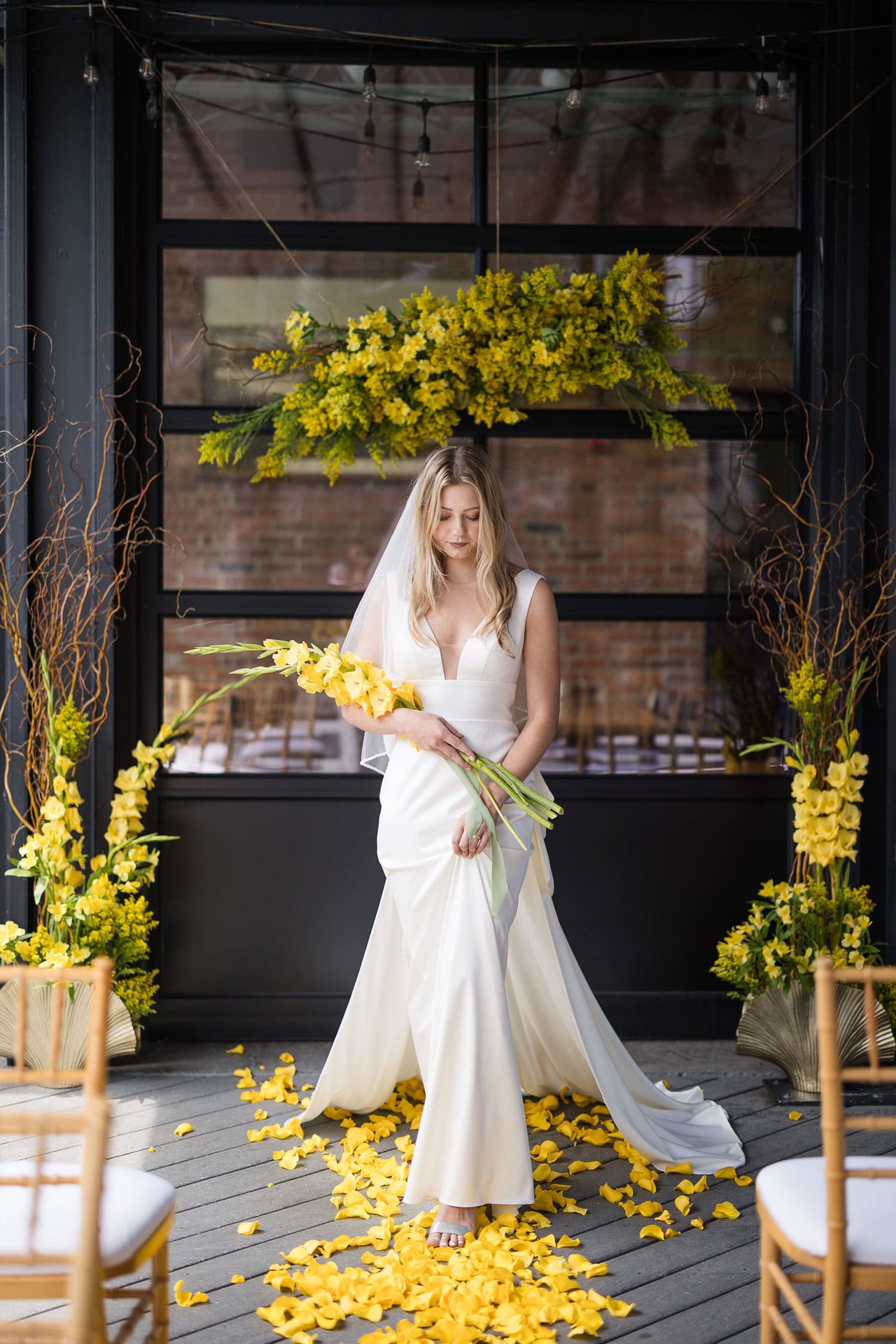 Bride at Yellow Wedding Ceremony