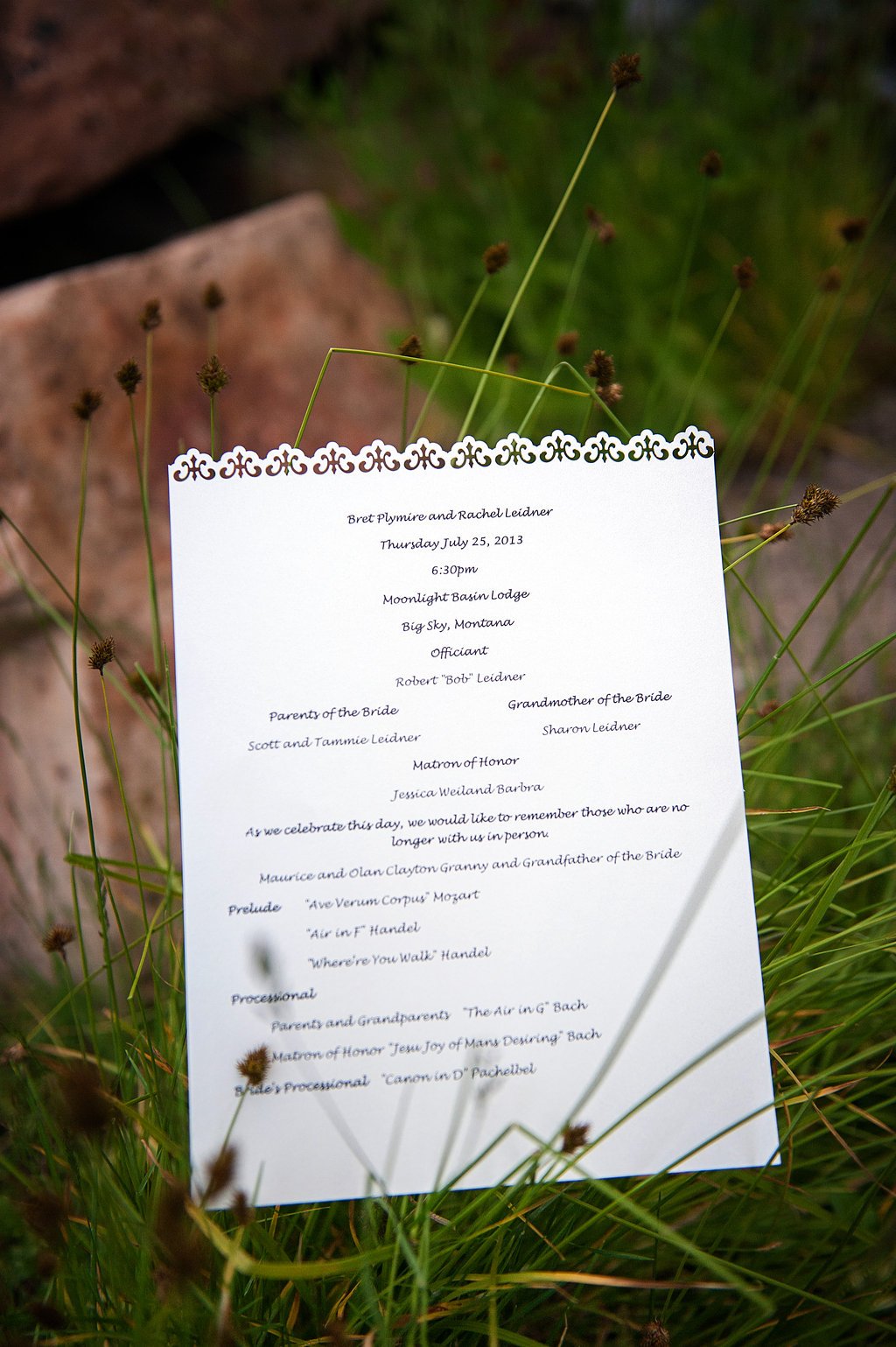 Simple Ceremony Program with Top Border