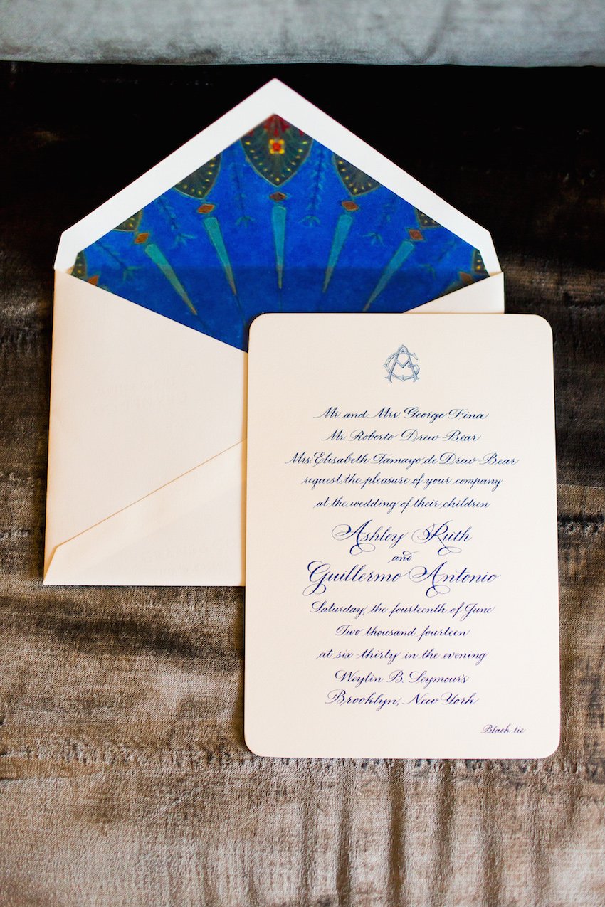 Blue Calligraphy Invitation