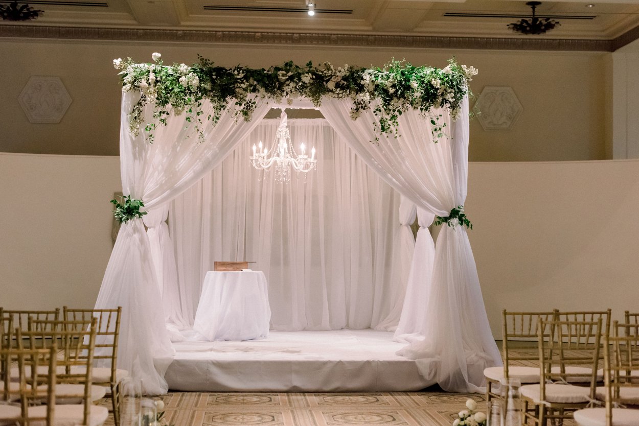 White Drapery with Greenery