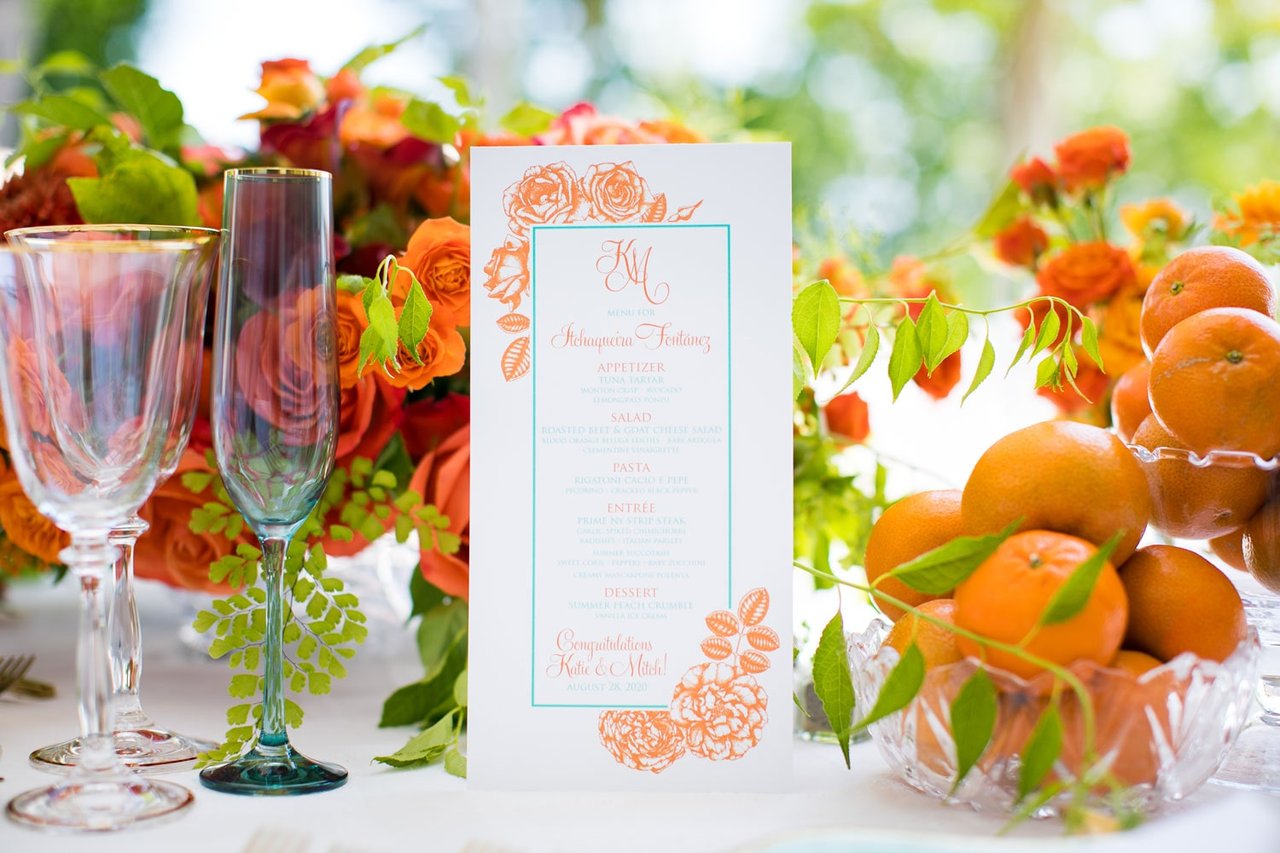Mint & Orange Menu Design