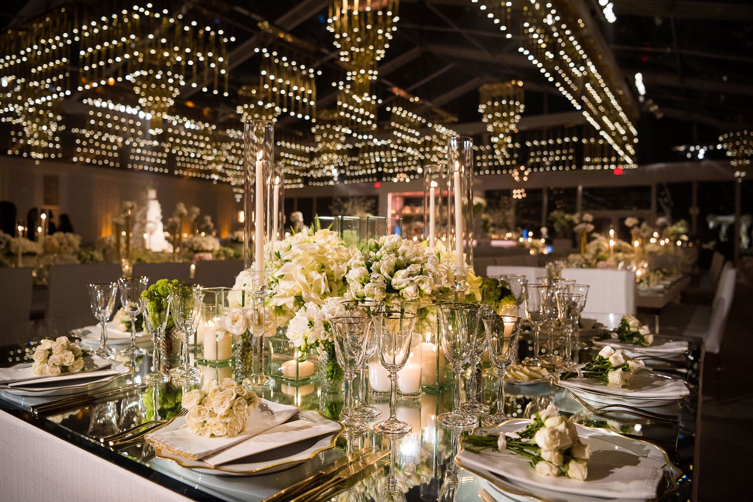 Mirror-Top Table with Taper Candles