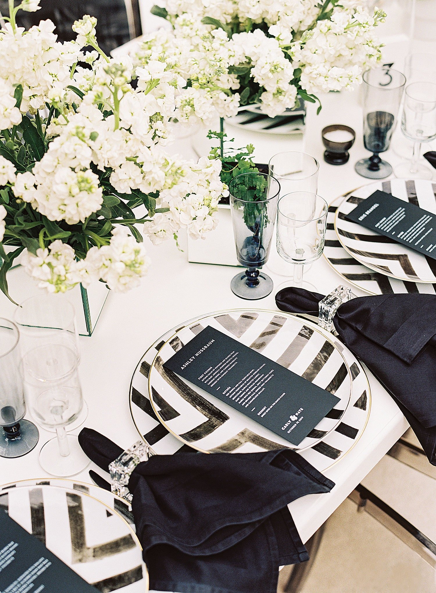 Geometric Black & White Wedding Plates