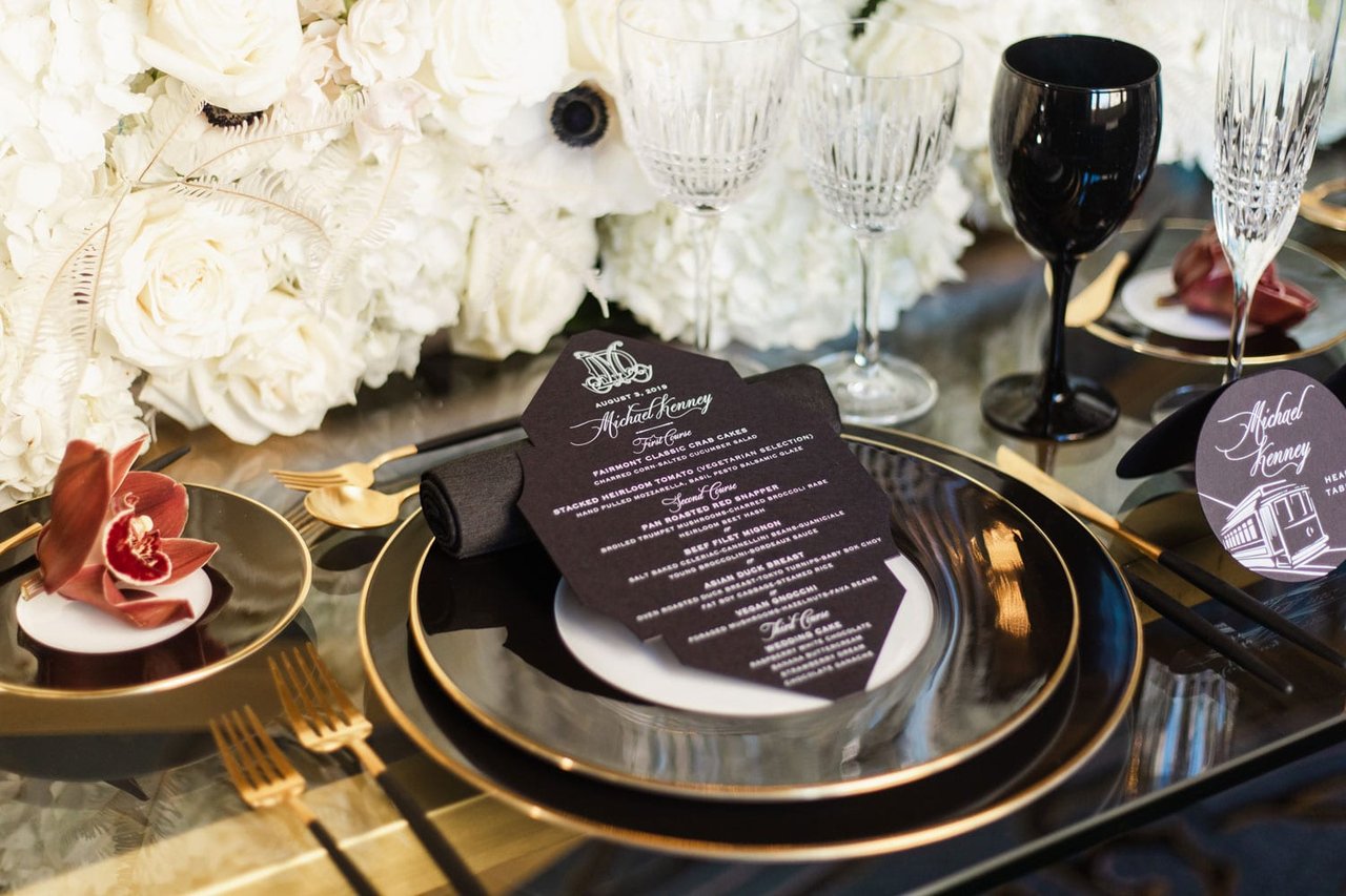 Black Menu with Calligraphed Name