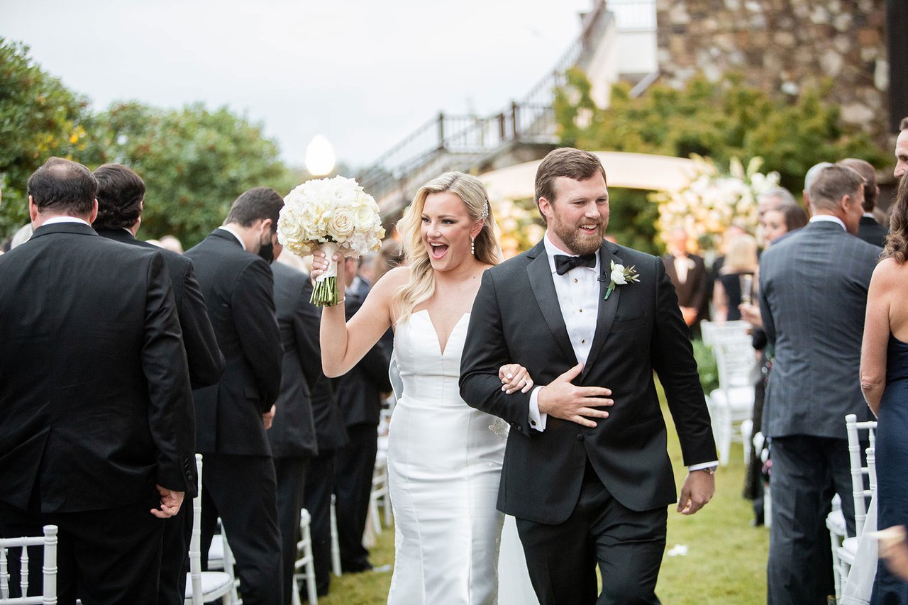 Happy Couple During Recessional