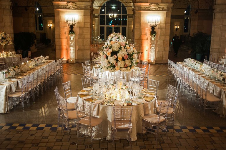 Museum Reception Table Setup