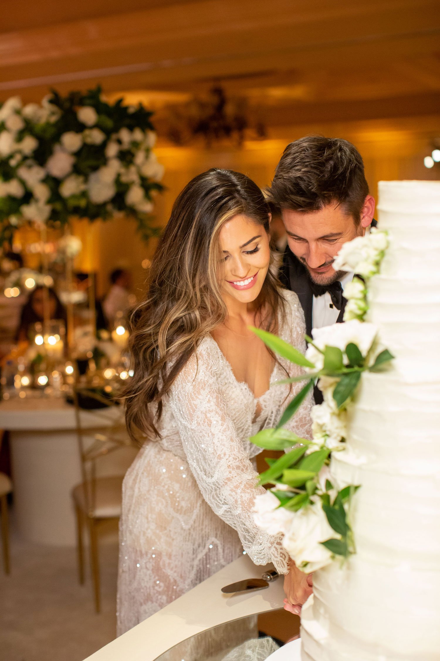 Bride in Second Dress for Cake Cutting