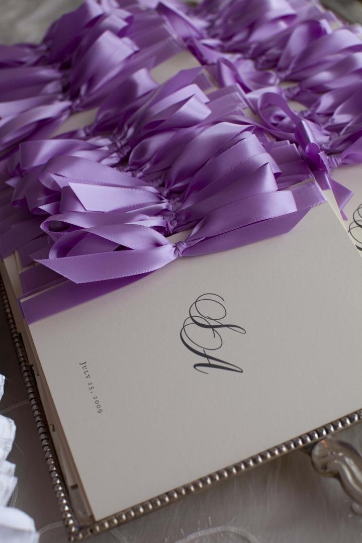 Lavender Ribbon Wedding Program