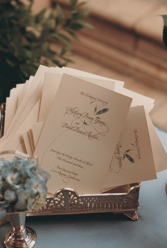 Wedding Programs in Basket