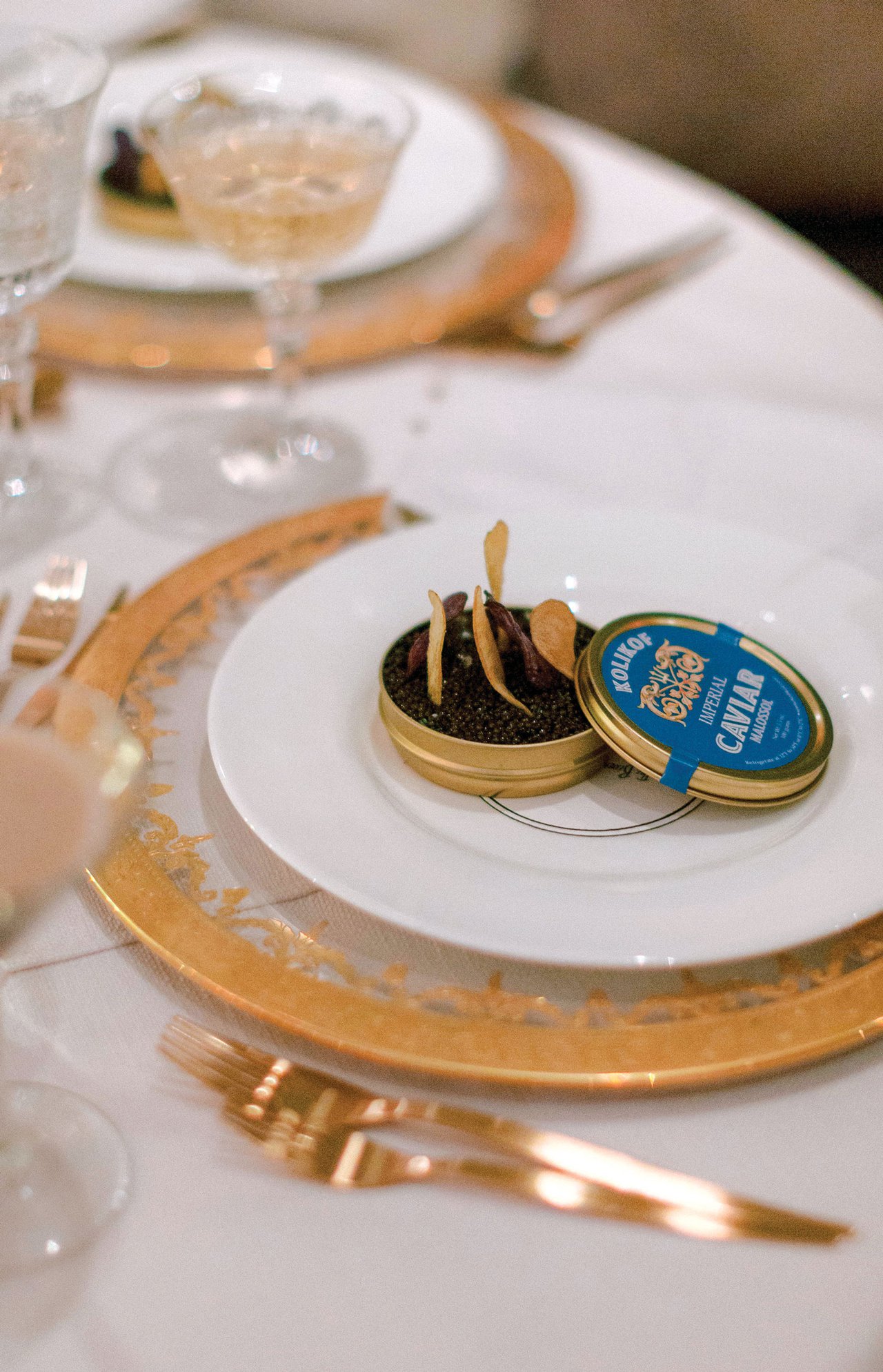 Caviar at Each Guest's Place Setting