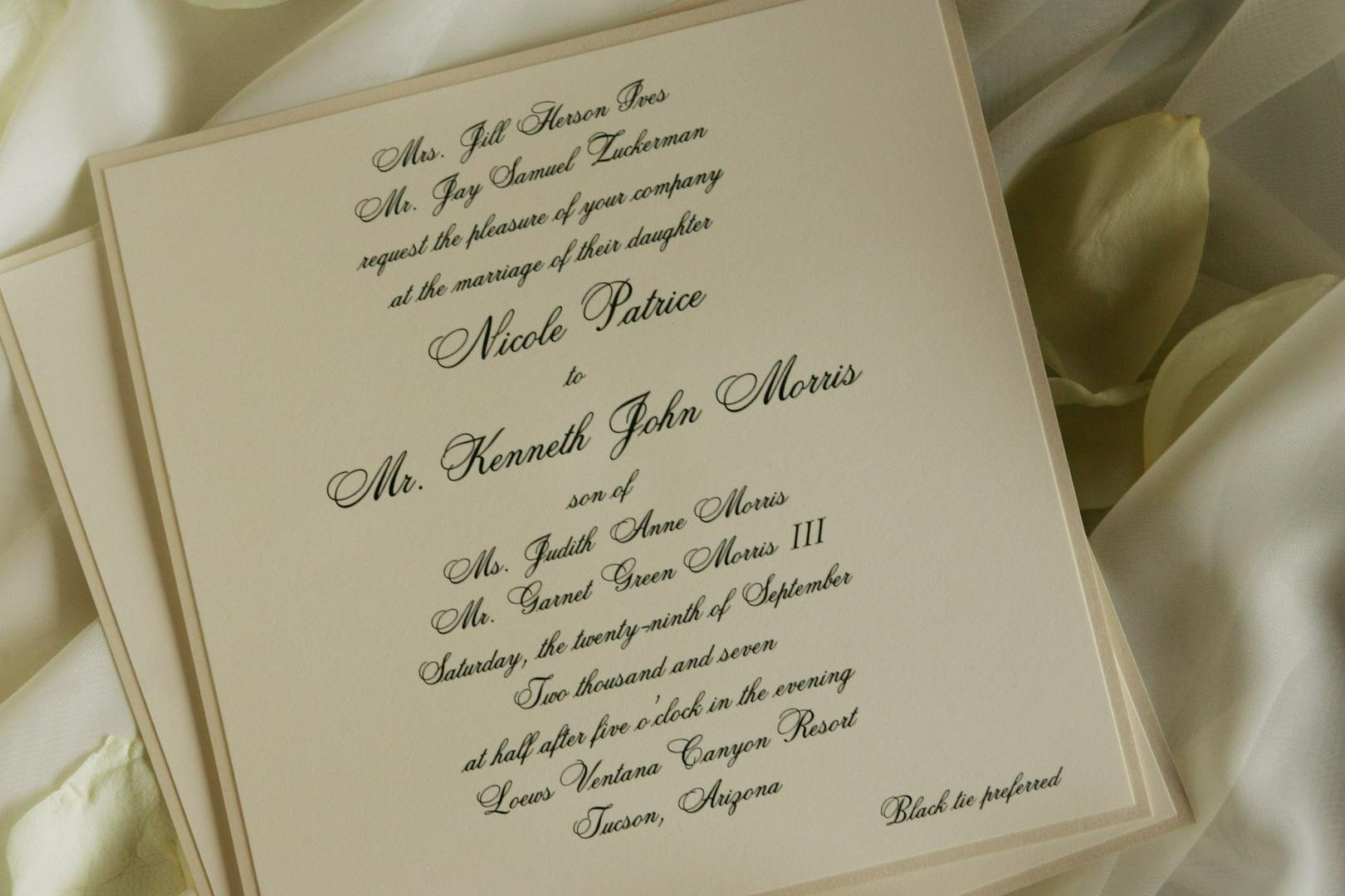 Invitations + More Photos - Ivory Wedding Invitations with Border ...