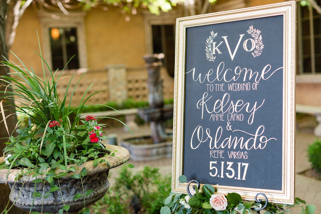 Welcome Sign with Monogram & Calligraphy