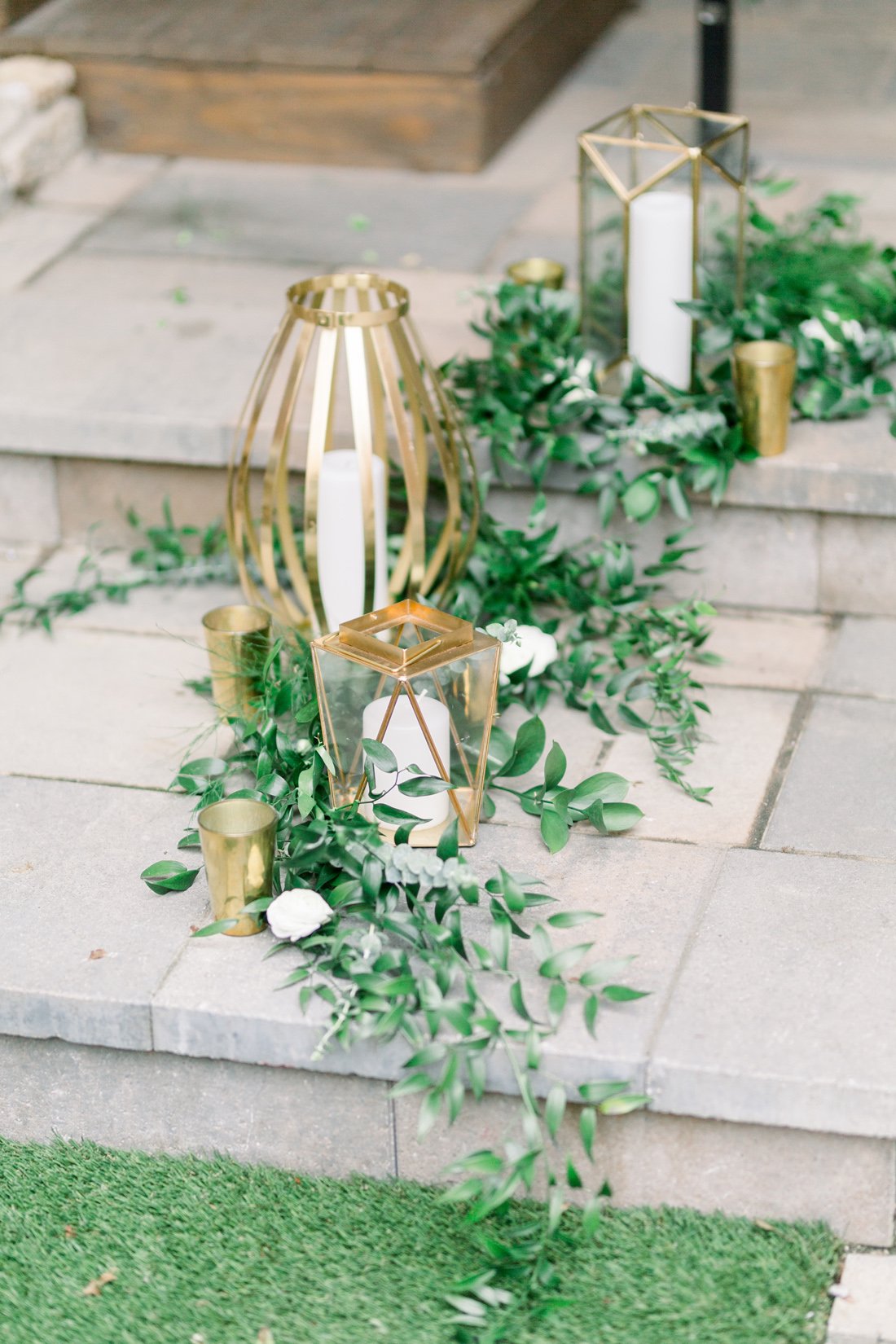 Greenery with Gold Lanterns