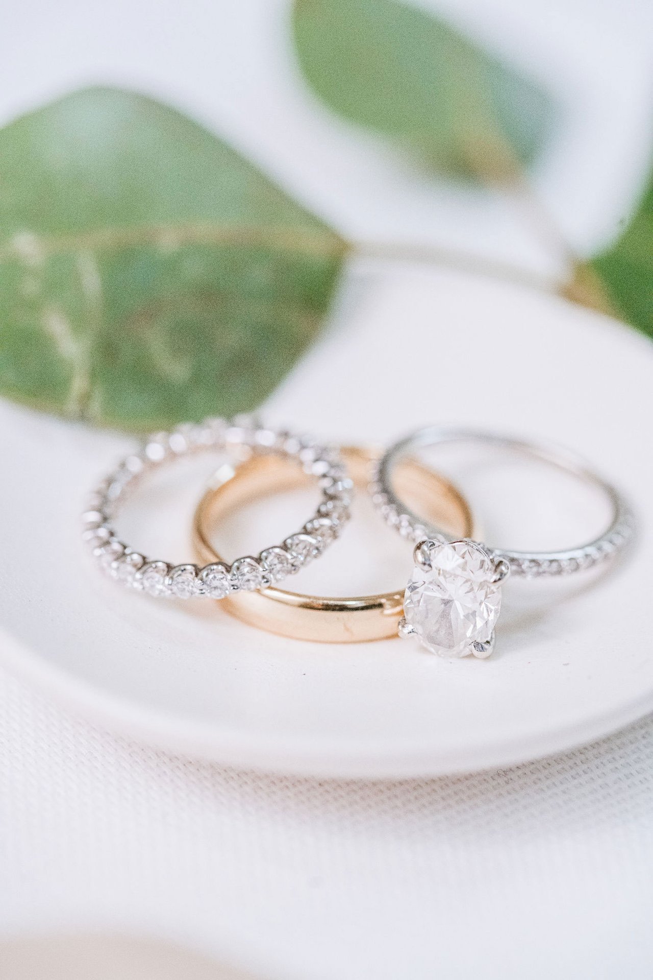 Oval Engagement Ring & Wedding Bands