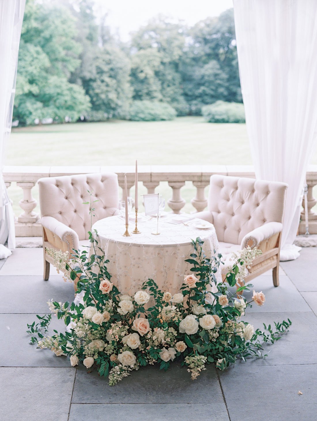 Sweetheart Table with Ground Flowers