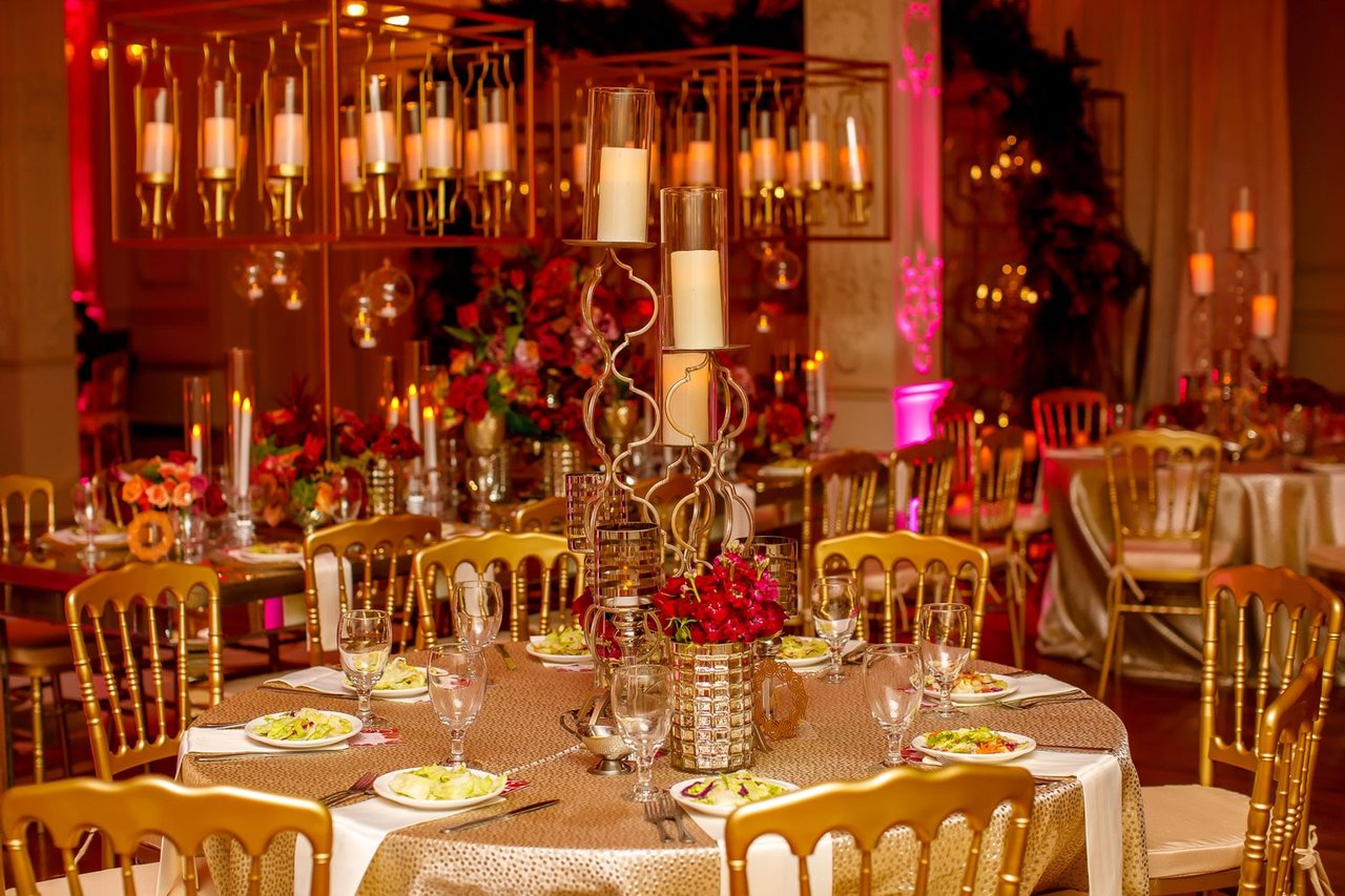 Unique Gold Candlestick Centerpiece