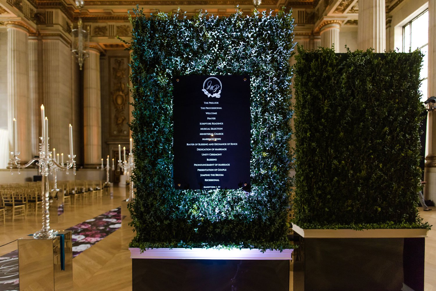 Hedge Wall Ceremony Schedule