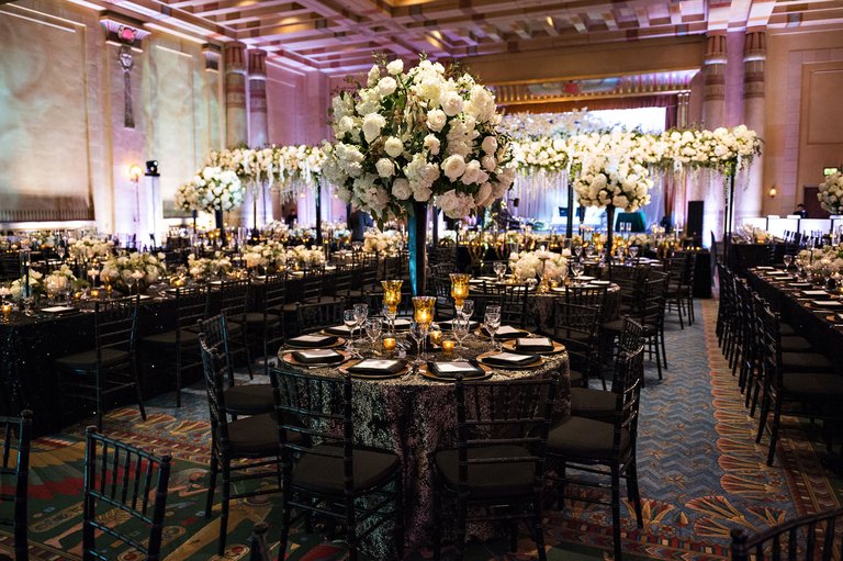 Black, Gold & Emerald Green Reception