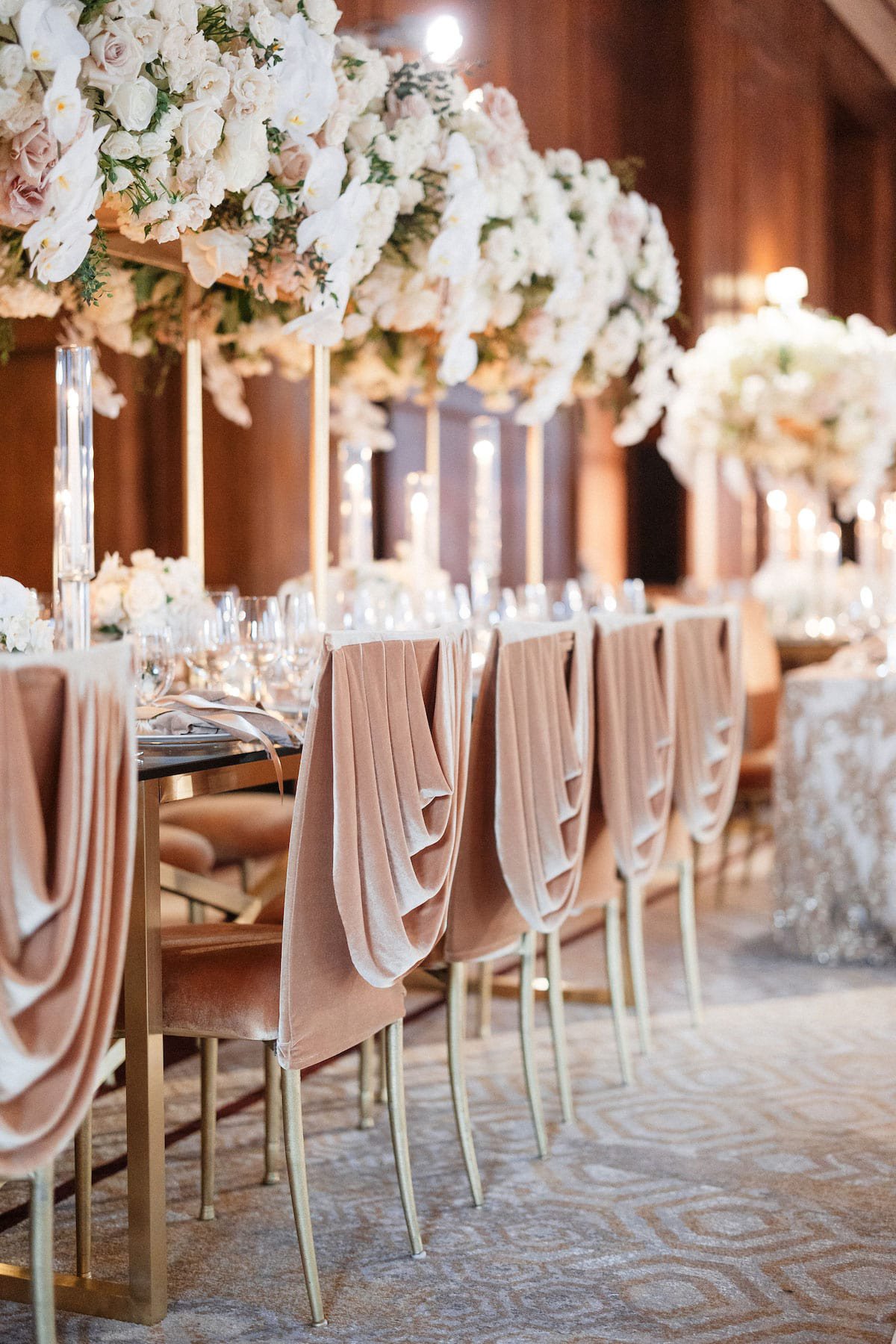 Cowl-Back Draped Chair Covers