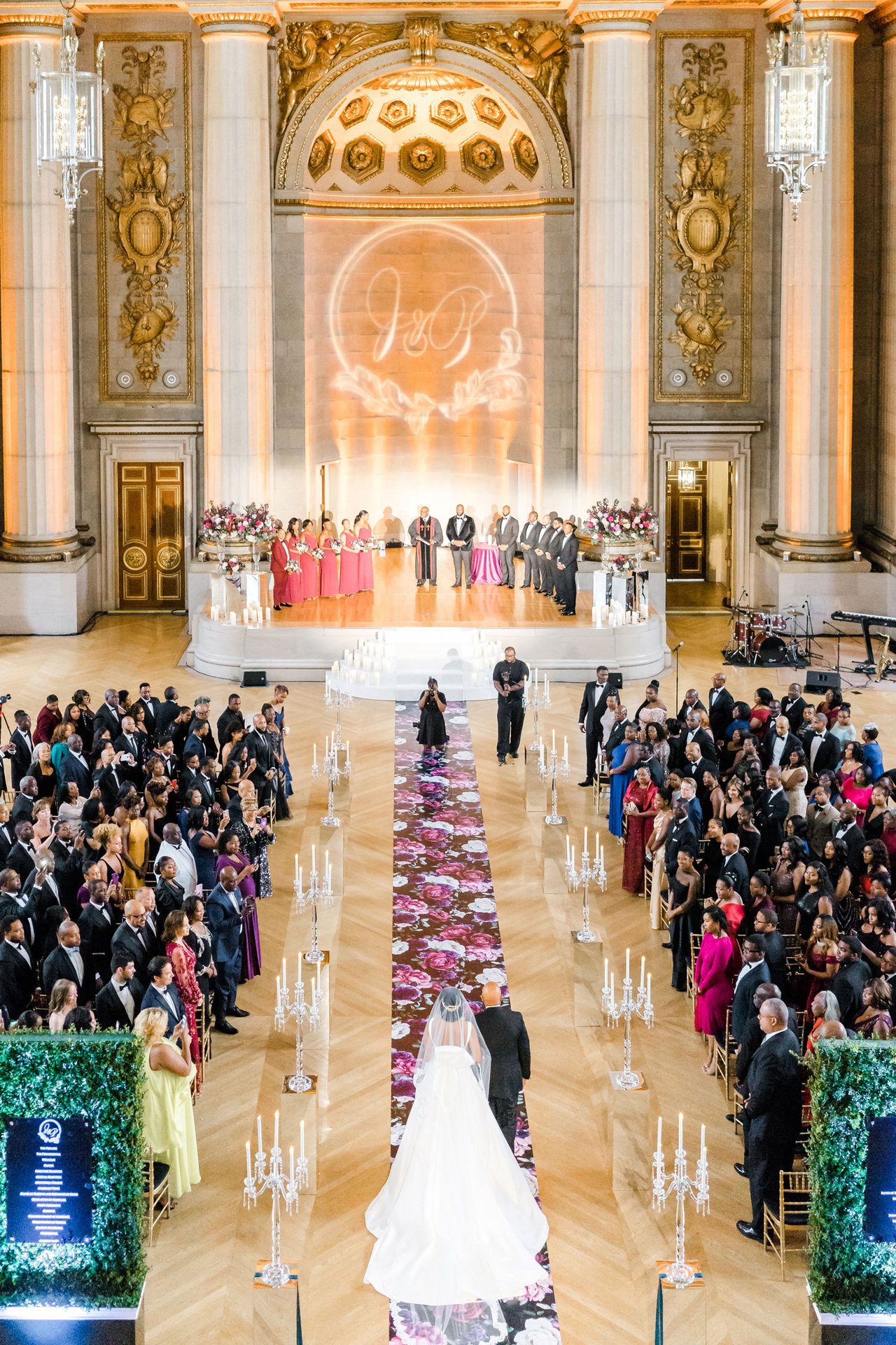 Bridal Processional Down Floral Aisle Runner