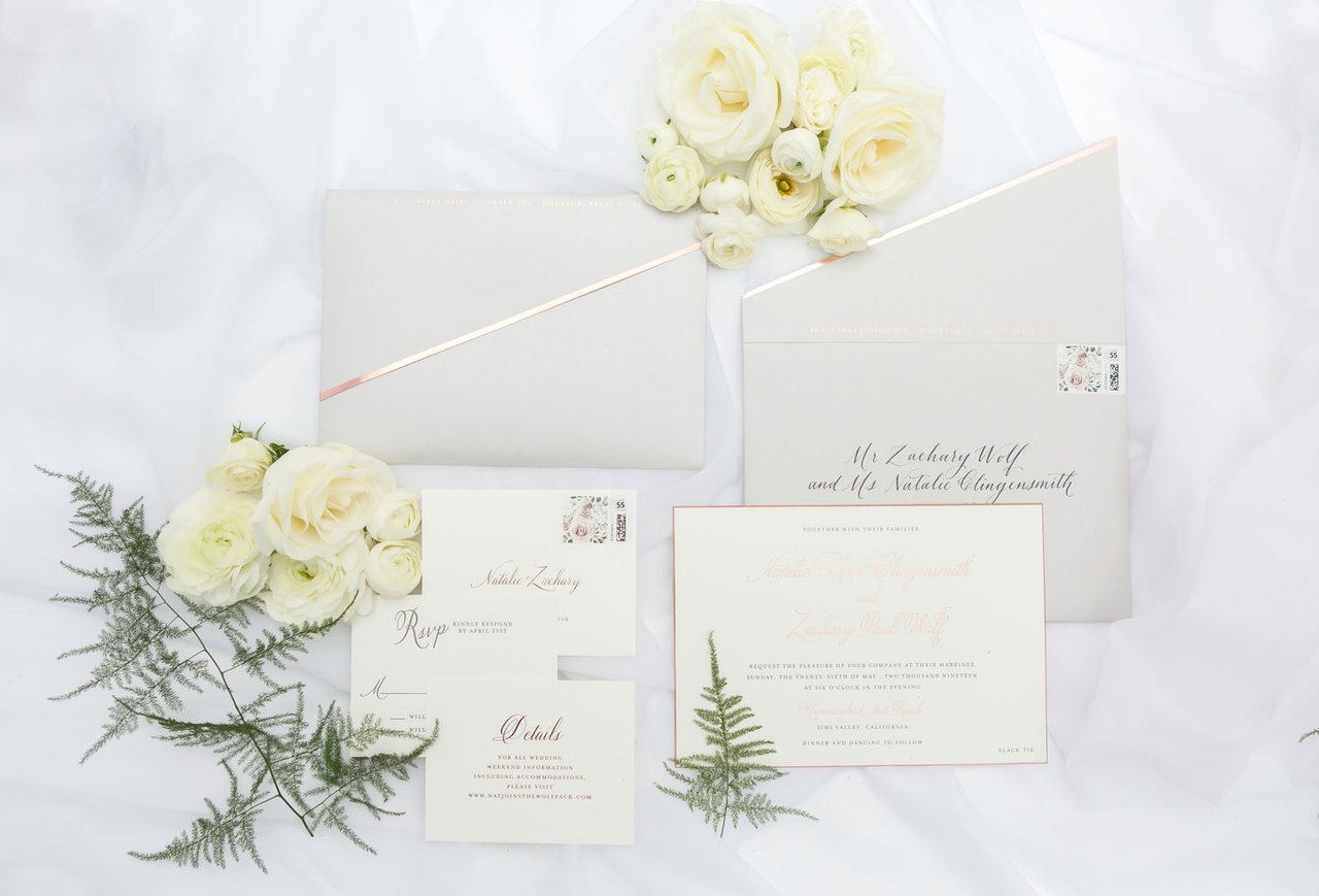 Ivory + Gold Wedding Invitation
