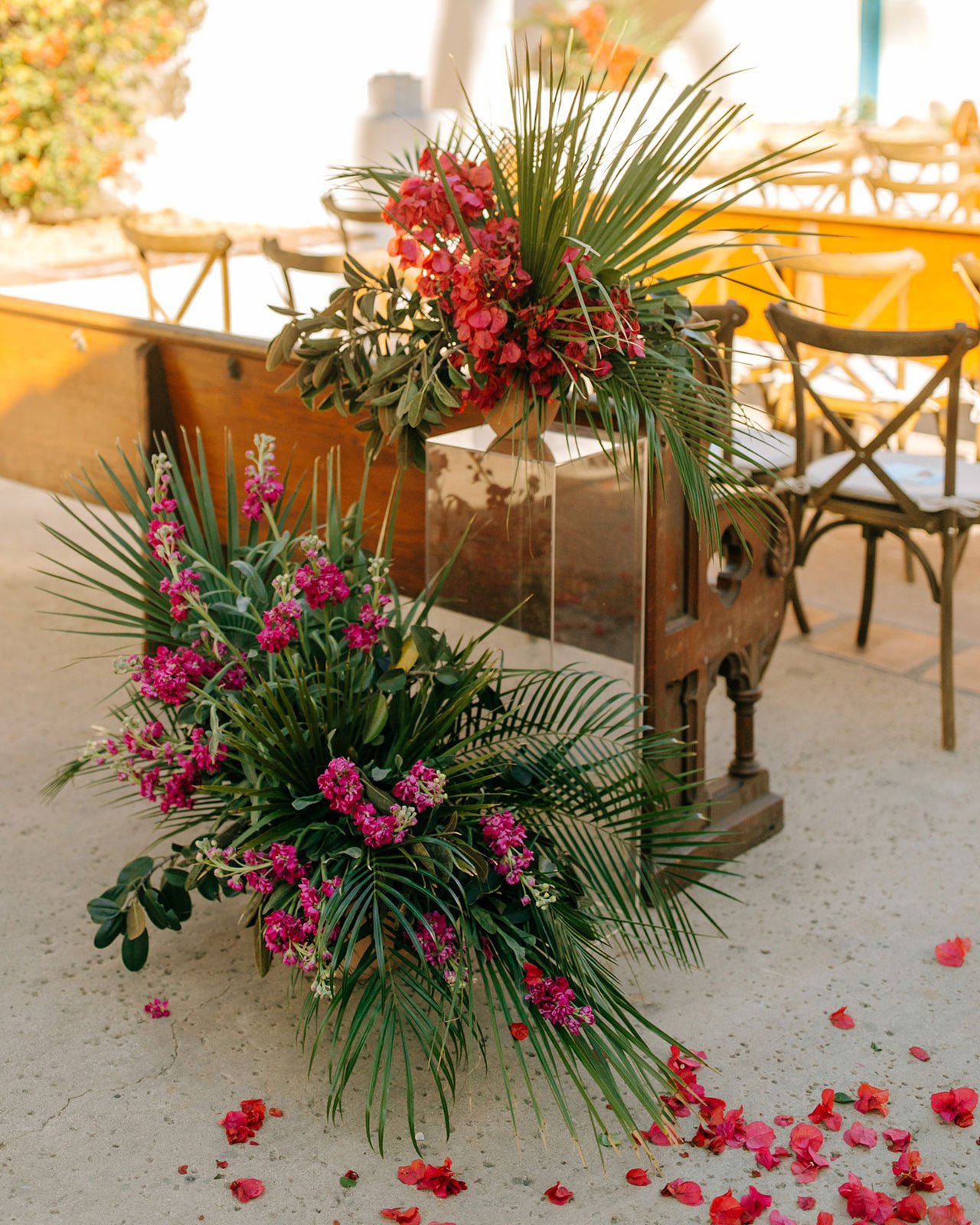 Tropical Greenery with Outdoor Pew
