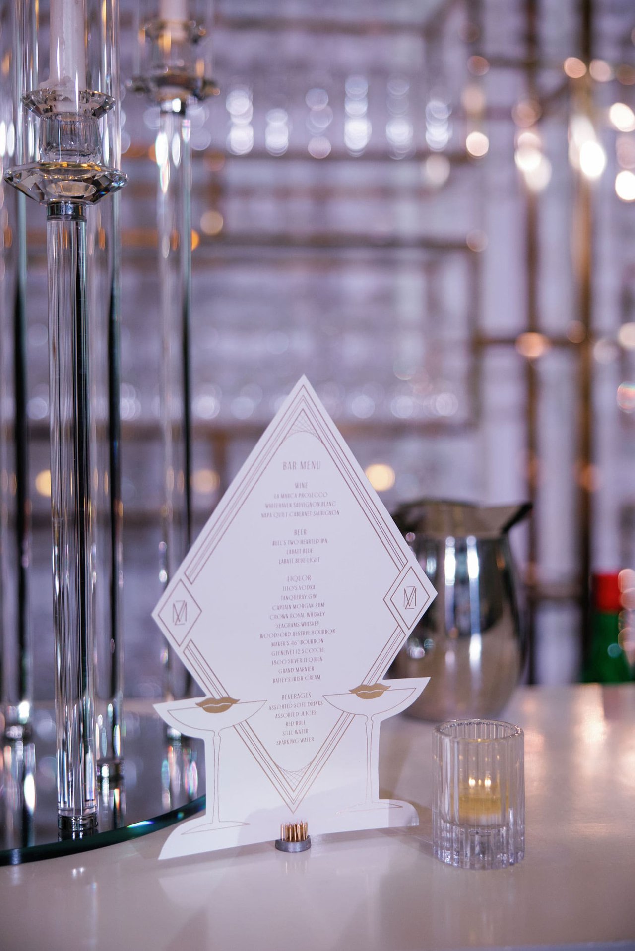 Art Deco-Style Bar Menu