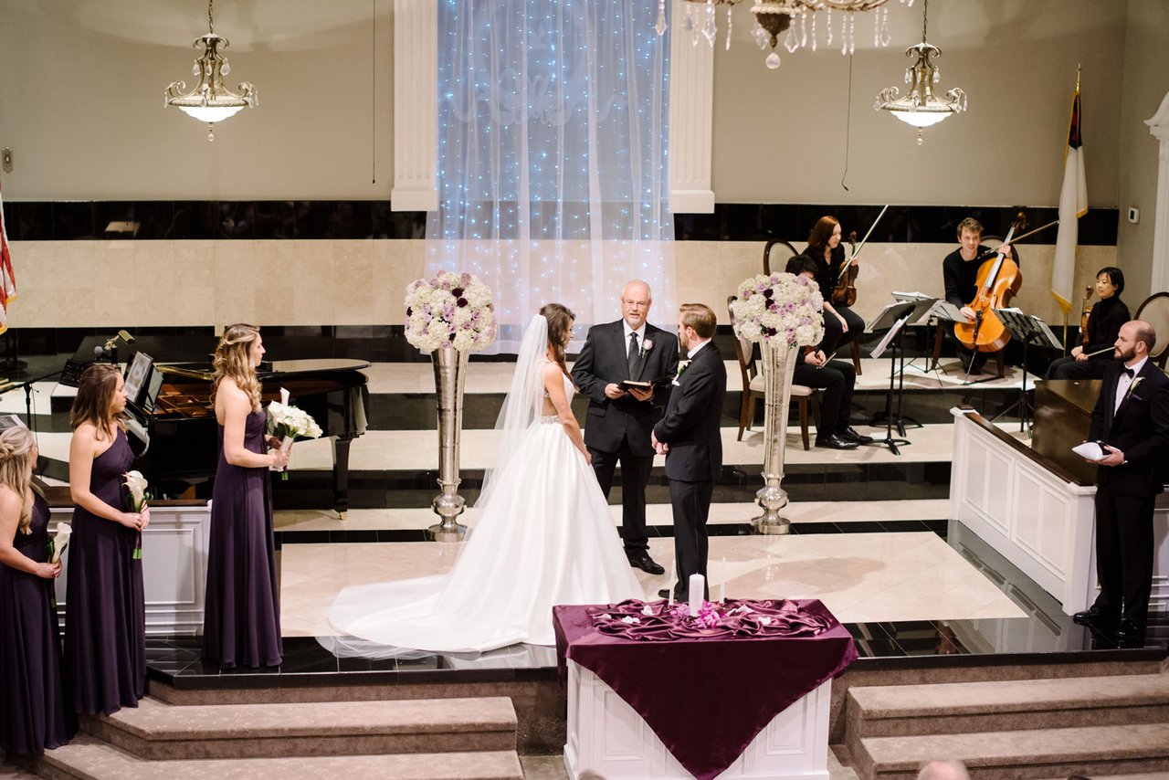 Bride & Groom on Stage at Church