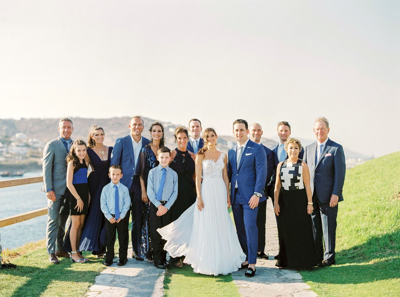 Bride & Groom with Family in Greece