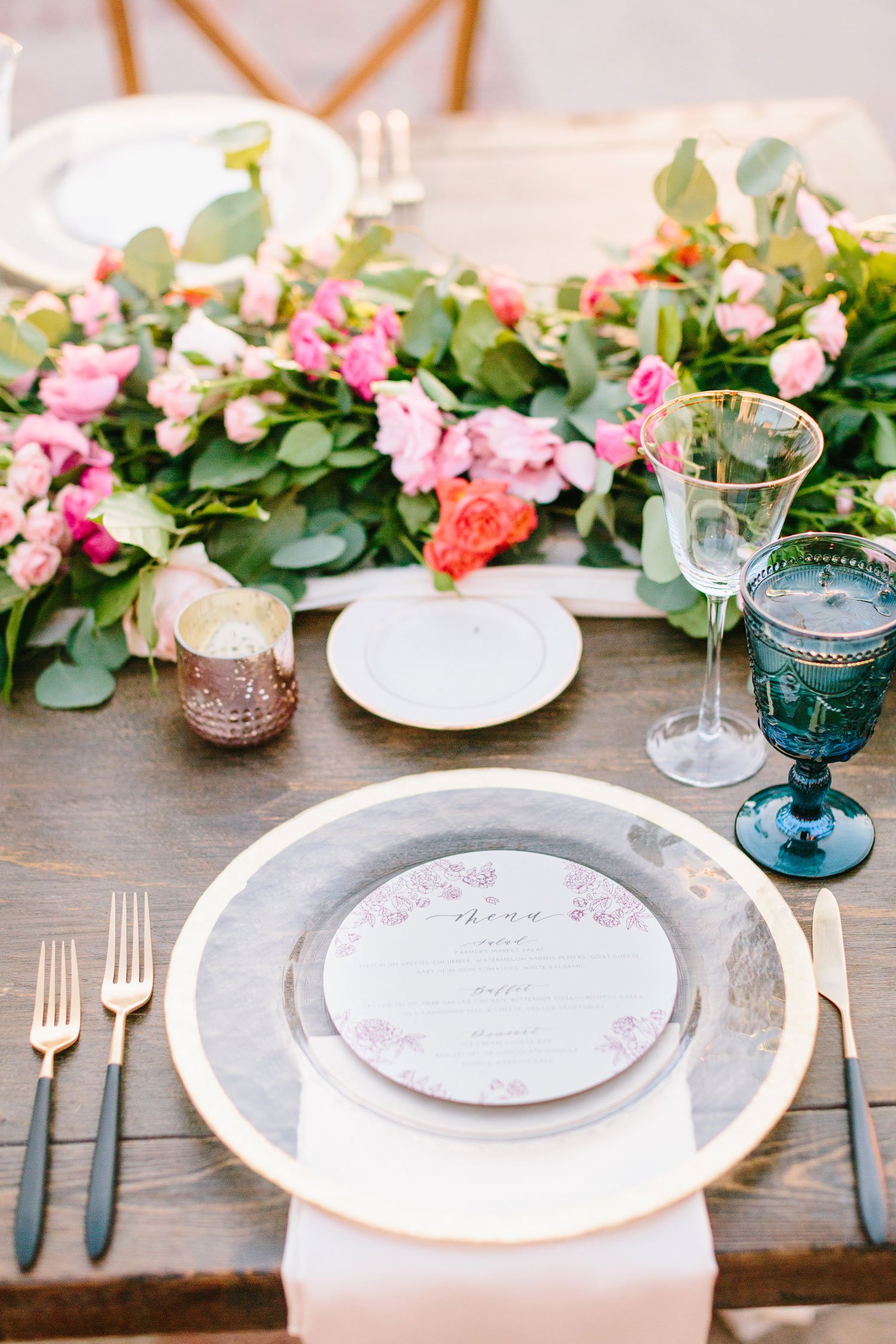 Colorful Place Setting at Outdoor Venue